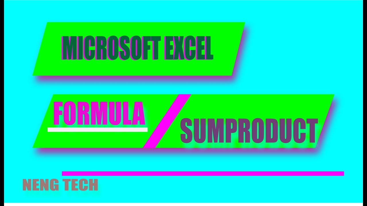 How to use Sumproduct formula with Microsoft Excel - YouTube