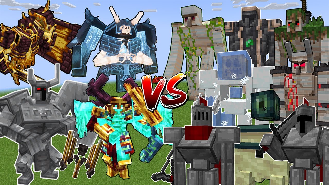 ALL MOST POWERFUL BOSS MOBS vs EXTRA GOLEM CASTLE | Minecraft Mob ...