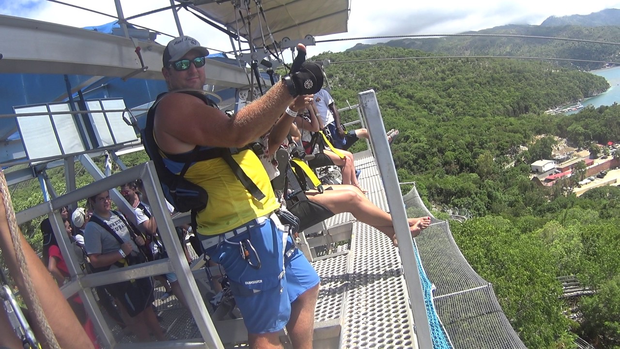 Dragon's Breath Zipline in Labadee - YouTube