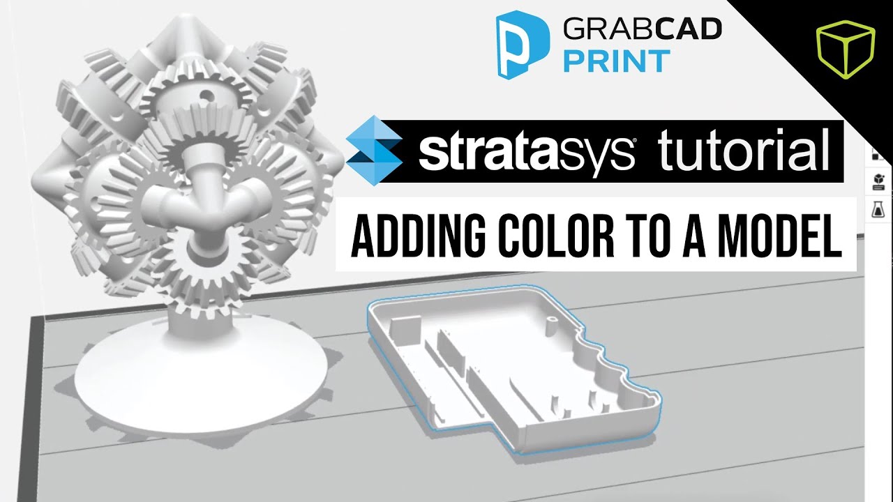 Stratasys GrabCAD Tutorial - Adding Color to a Model - YouTube