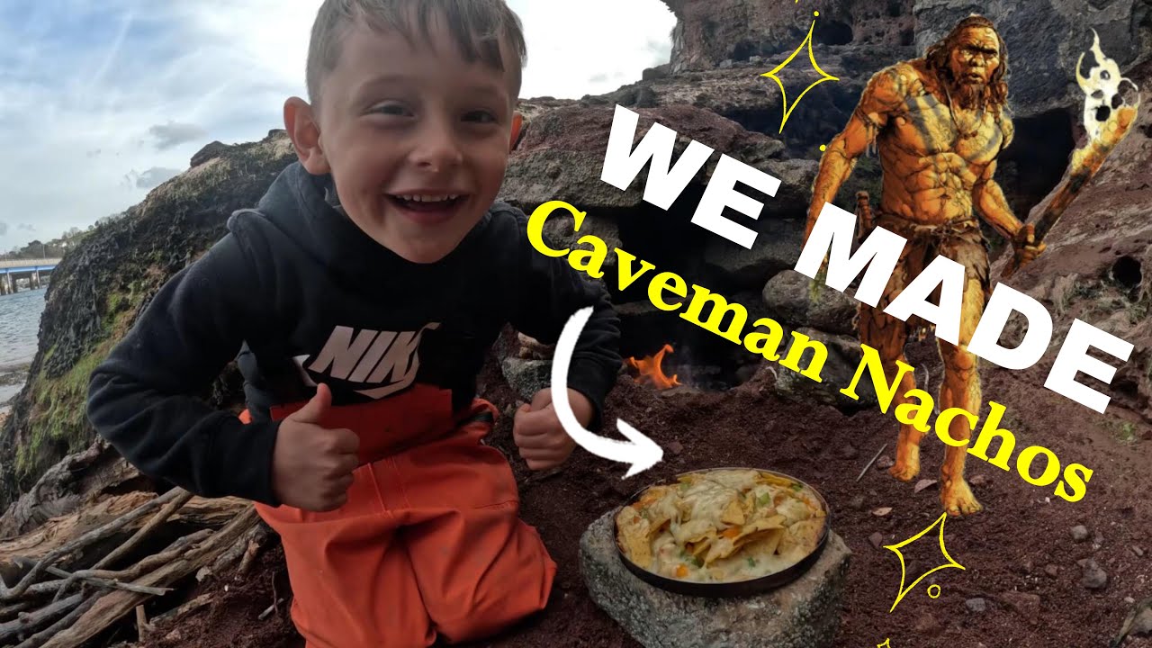 Caveman Nachos! Cooking in a Stone Oven by the River - YouTube