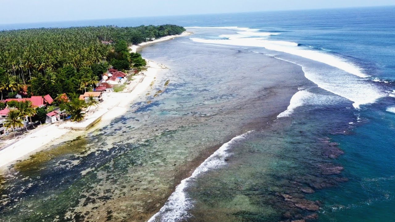 Pantai tanjung setia | Pesisir barat | Lampung | Drone view - YouTube