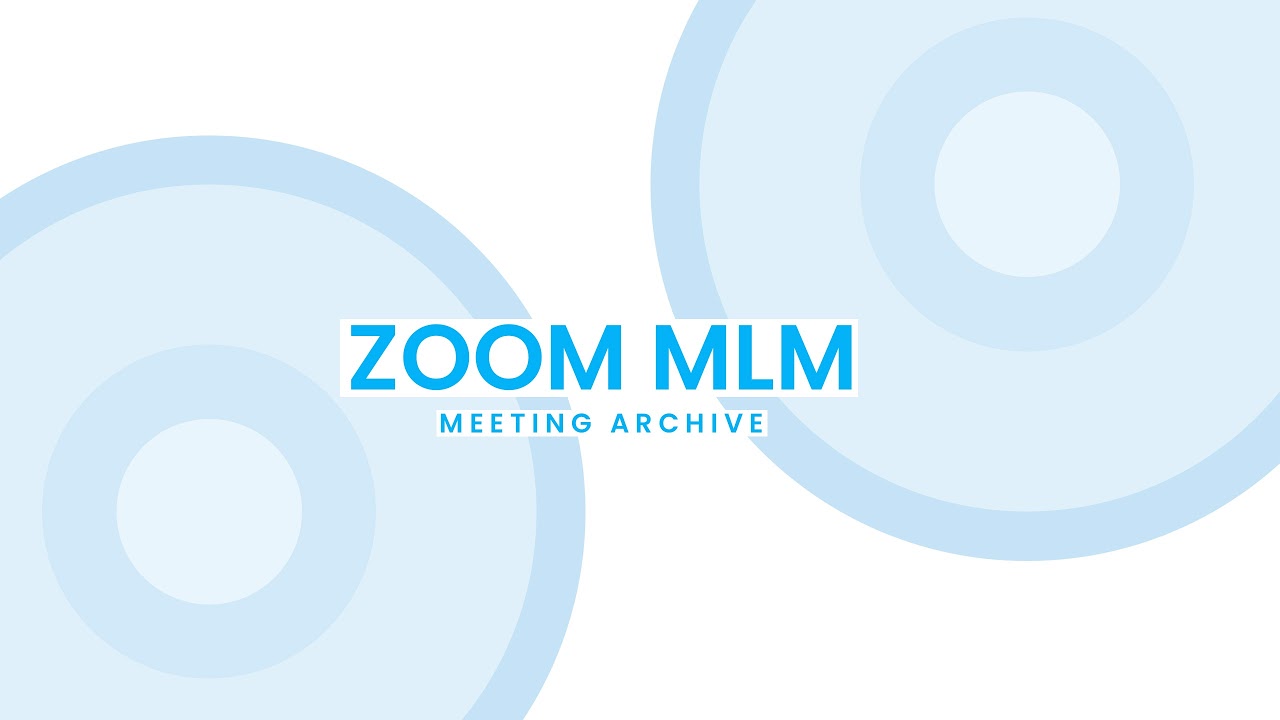 MLM Zoom Meetings Live Stream - YouTube
