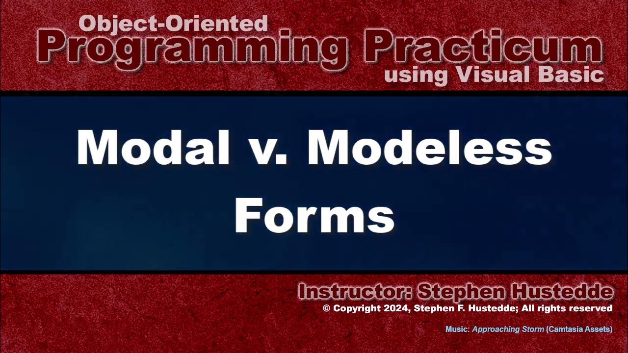 OOP Programming (VB) - 12B Modal vs. Modeless - YouTube