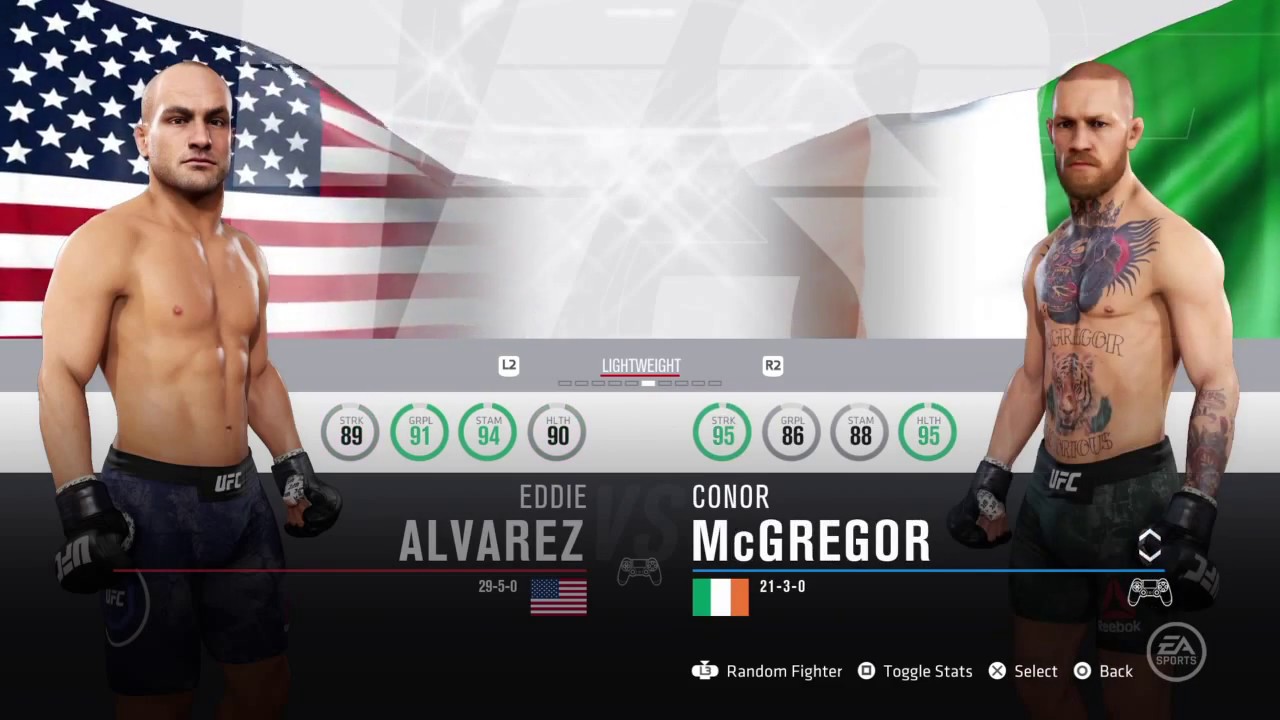 EA UFC 3 LIGHTWEIGHTS ROSTER (PS4) - YouTube