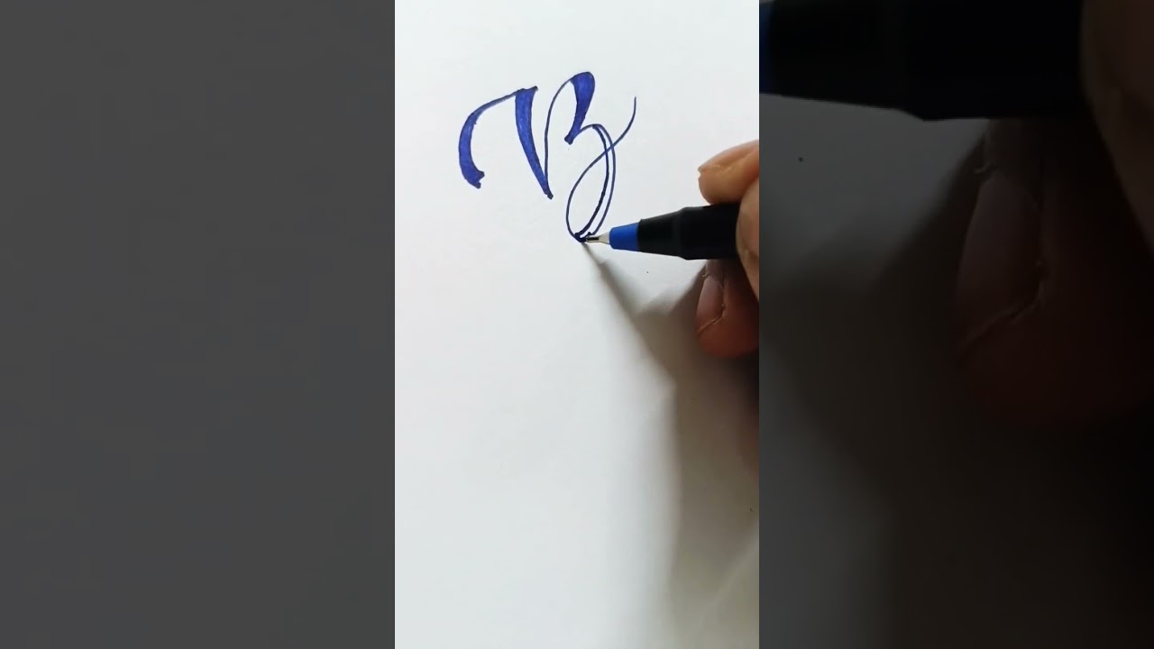 alphabet B calligraphy/ handwriting/ cursive writing/ running letters ...