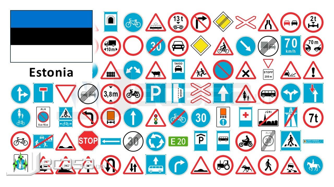 Traffic-Road Signs in Estonia (Tallinn, Tartu, Narva, Pärnu, Kohtla ...