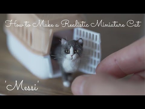How to Make a Realistic Miniature Cat - 'Messi' | Polymer Clay | 1/12th Scale Dollhouse  | Art Vlog