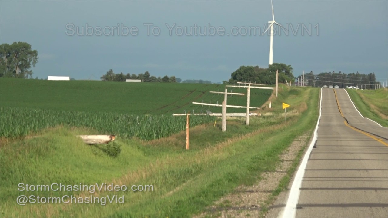 Garner, IA - High Voltage Power lines Completely Snapped 7/10/2017 ...