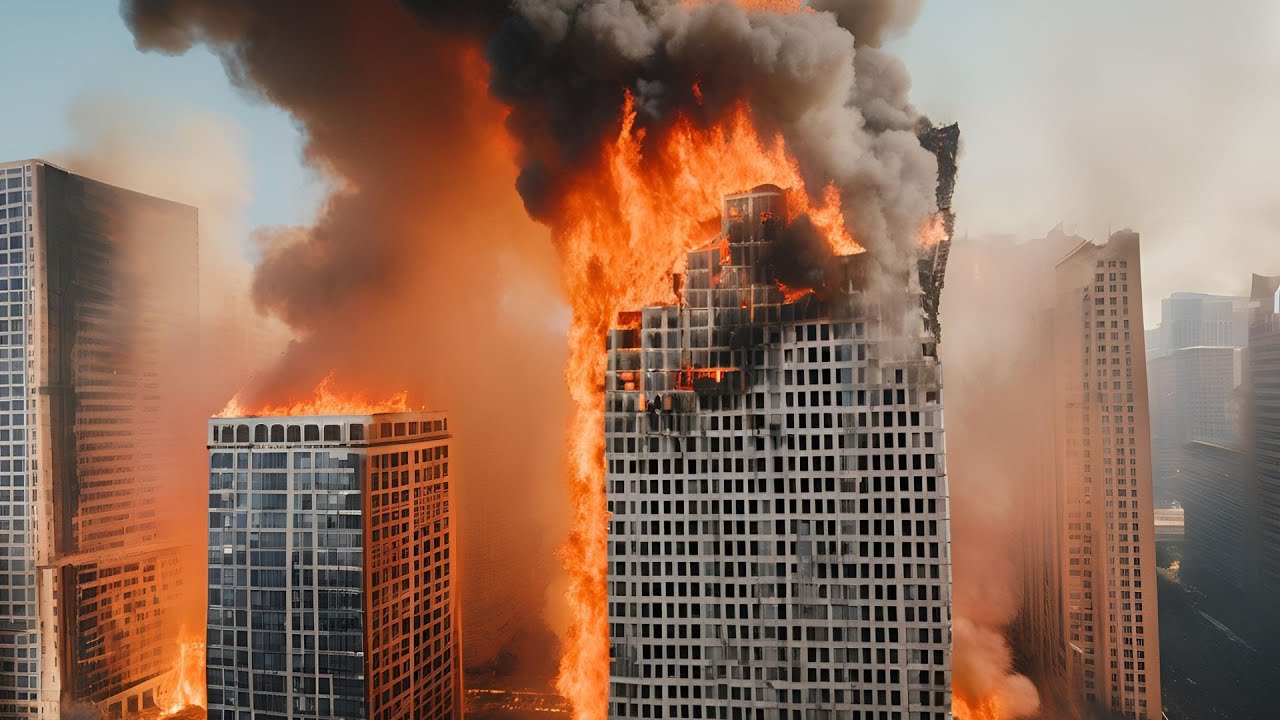 Skyscrapers on Fire! Urgent evacuation of victims, more than 210,000 ...