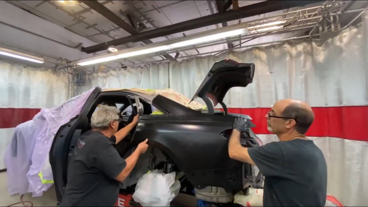 Audi S8 accident repair at Flower Hill Auto Body - YouTube