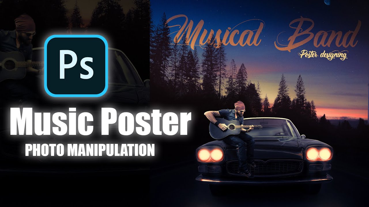 How to Create a Music Poster Design ! Photo Manipulation ! [Turn DAY to ...