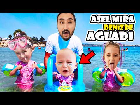 ASEL MİRA İLK KEZ DENİZE GİRDİ !! ÇOK AĞLADI !! BAHAR BANU ALYA !!