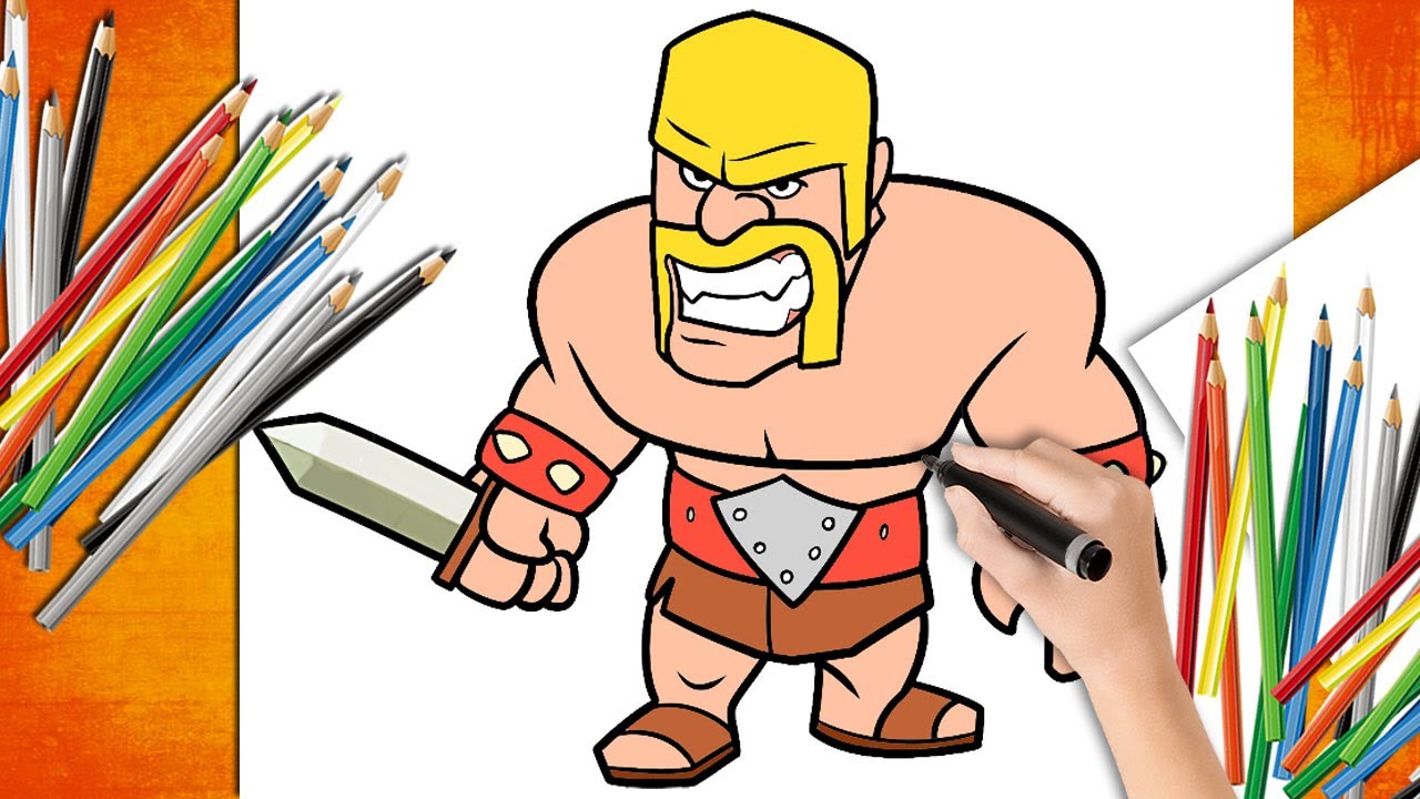 How to Draw Barbarian from Clash of Clans - Clash Fest Drawing - YouTube
