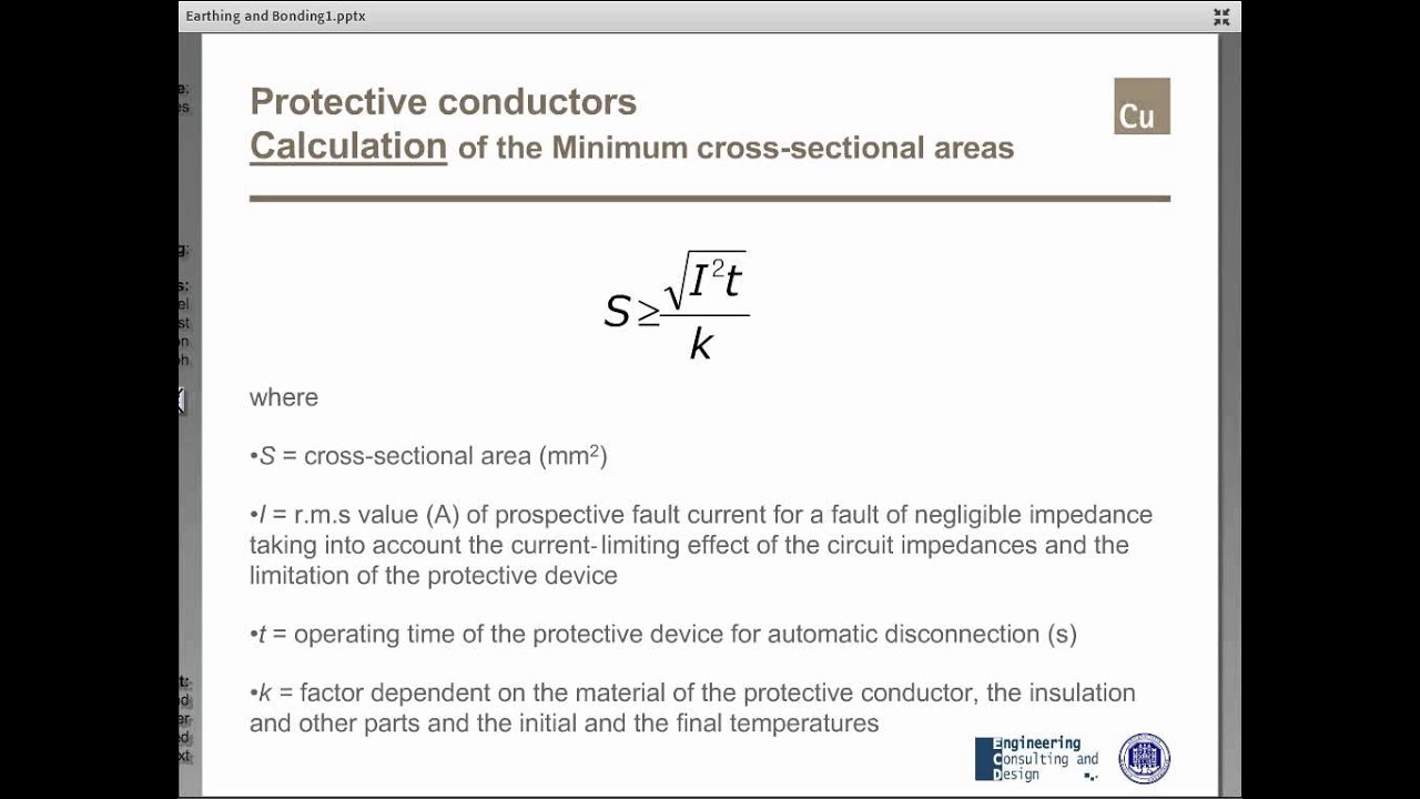 Earthing and Bonding - Part 2. Requirements for protective, earthing ...