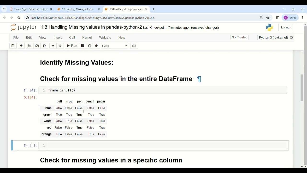 1 3 Handling Missing values in pandas python 2 Jupyter Notebook - YouTube