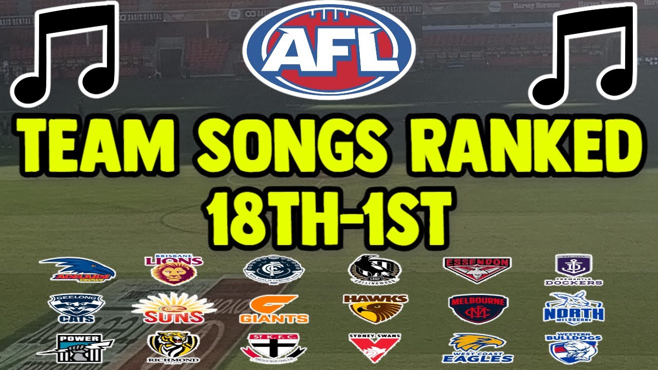 AFL- Team Songs Ranked 18th-1st - YouTube