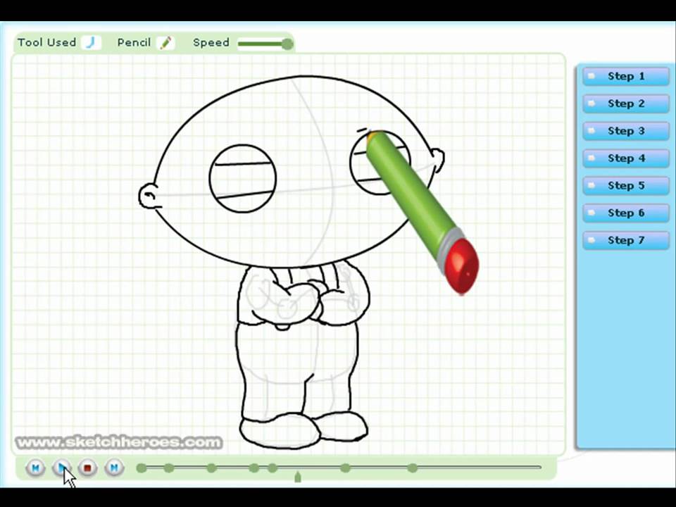How to draw Stewie (Family Guy) - Drawing Tutorial Video - YouTube