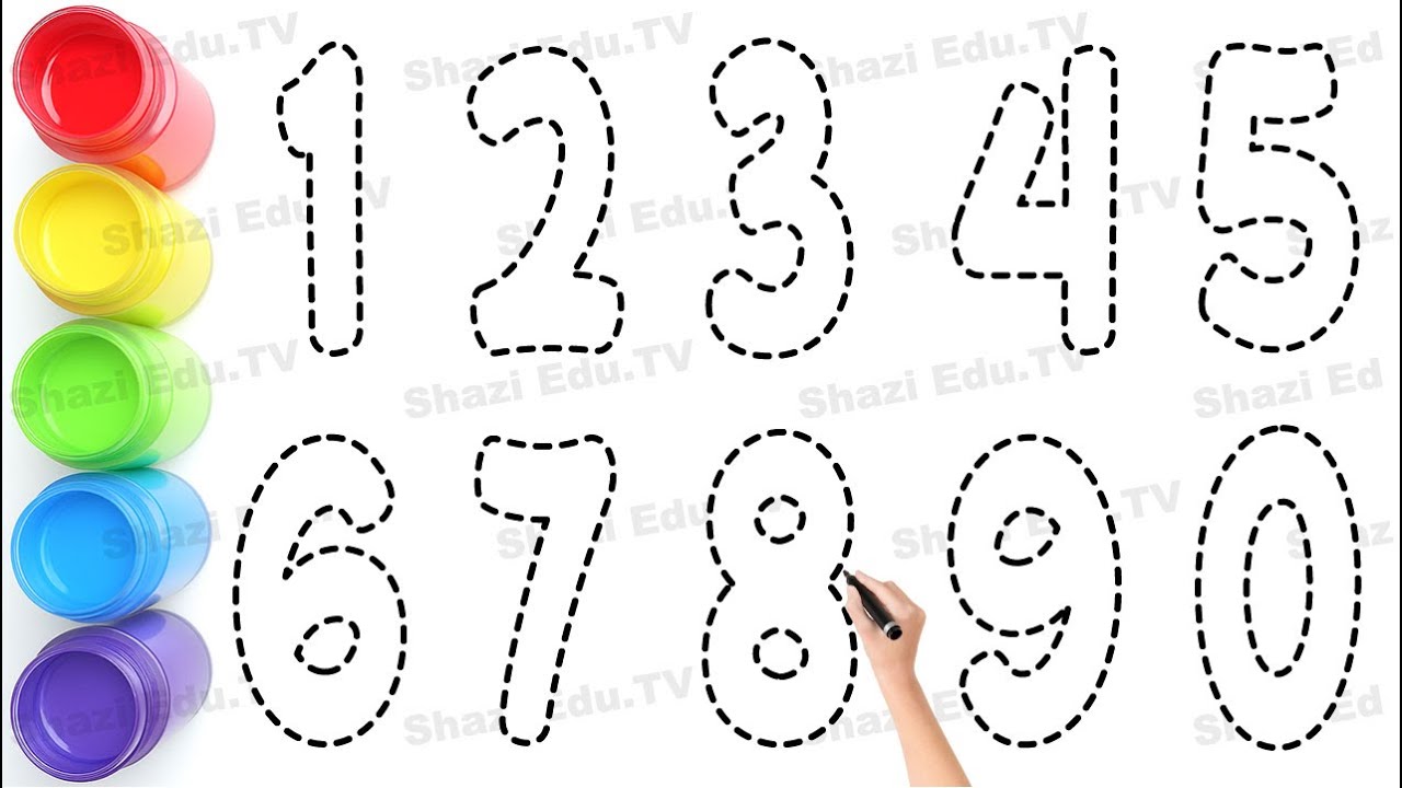 How to Draw Numbers 1 to 10 Easy Step by Step for Kids - YouTube