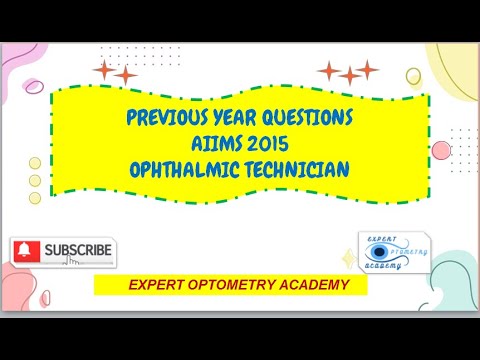 Aiims Ophthalmic Technician Paper | Aiims 2015 Previous Year Questions ...