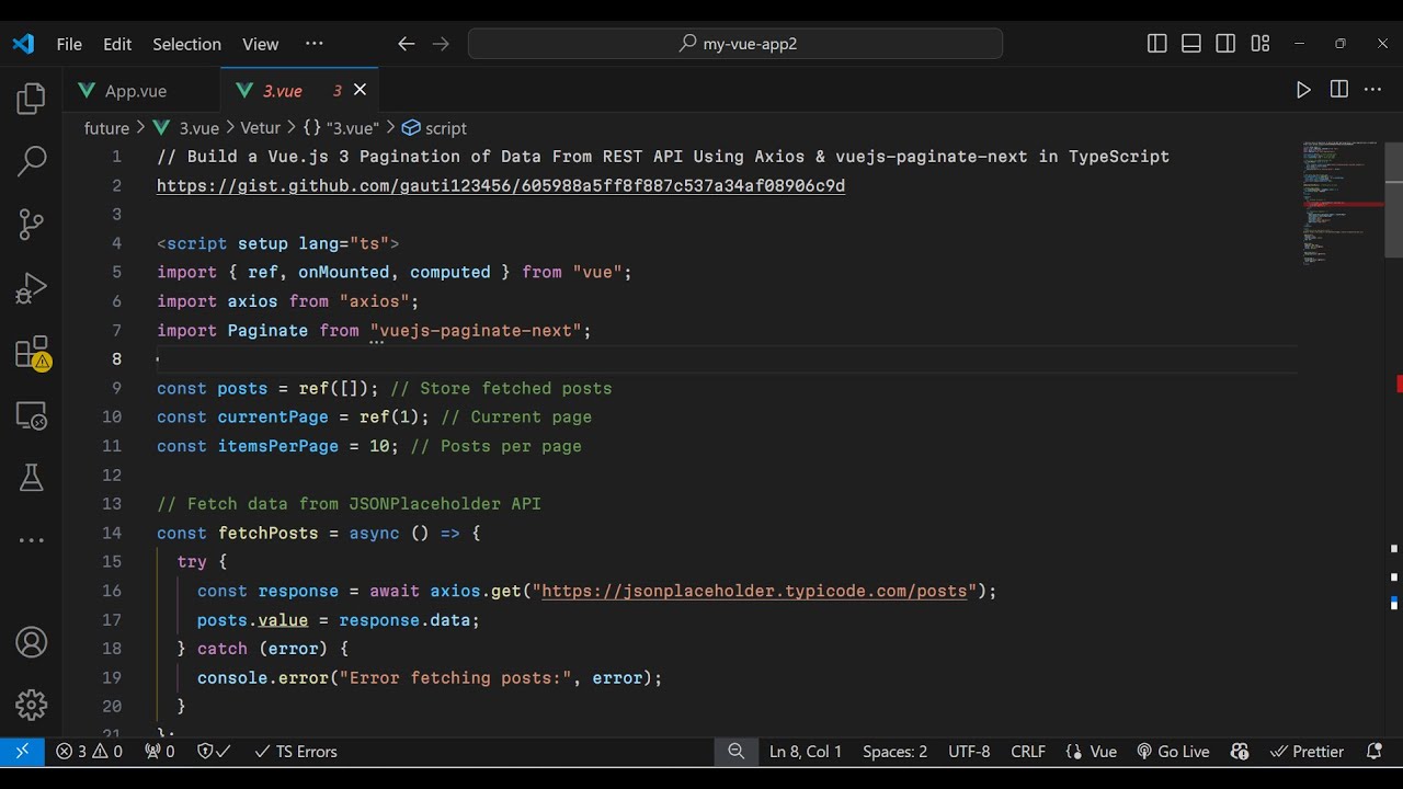 Build A Vuejs 3 Pagination Of Data From Rest Api Using Axios And Vuejs 1156