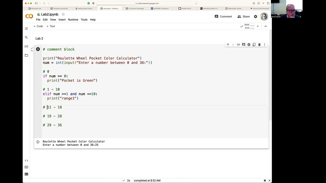 Lab 2 Work-through - Roulette Wheel Colors - YouTube