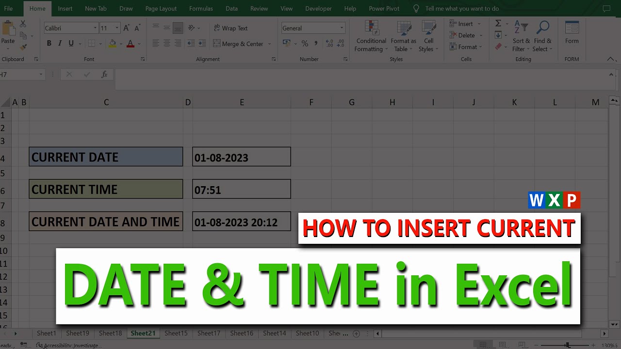 How To Insert Current Date And Time In Excel YouTube How To Insert Current Date And Time In Excel YouTube