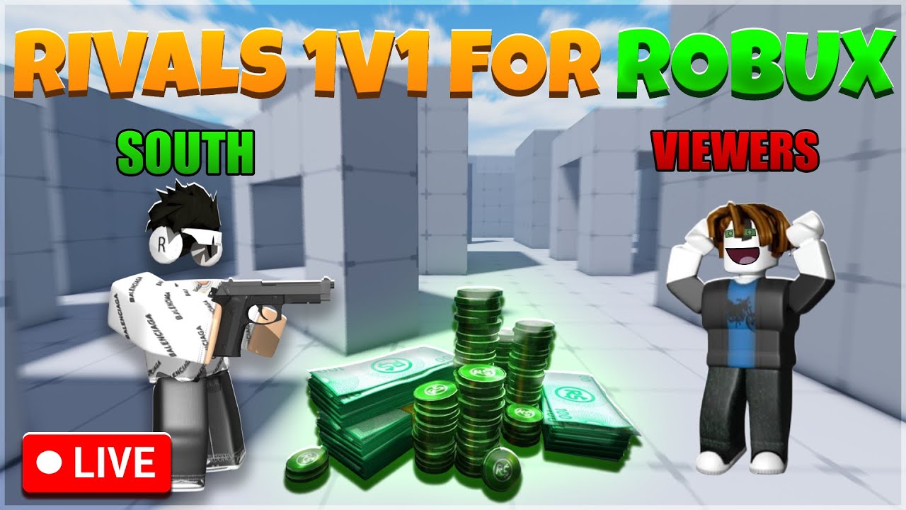 🔴ROBLOX LIVE | RIVALS 1V1 FOR 💸ROBUX | WIN UP TO 1000💸| WIN = ROBUX ...