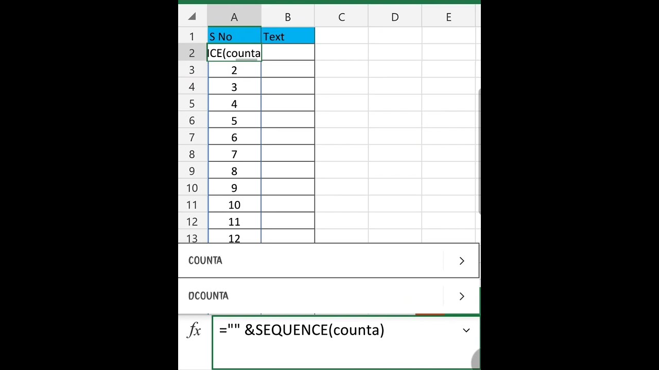 How To Create A Dynamic Numbered List In Excel shorts How To Create A Dynamic Numbered List In Excel shorts