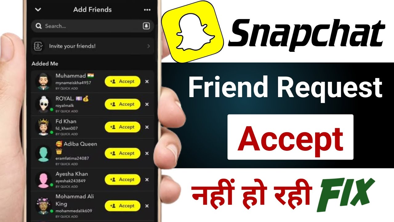Snapchat par friend request accept nahi ho rahi hai | Snapchat friend ...