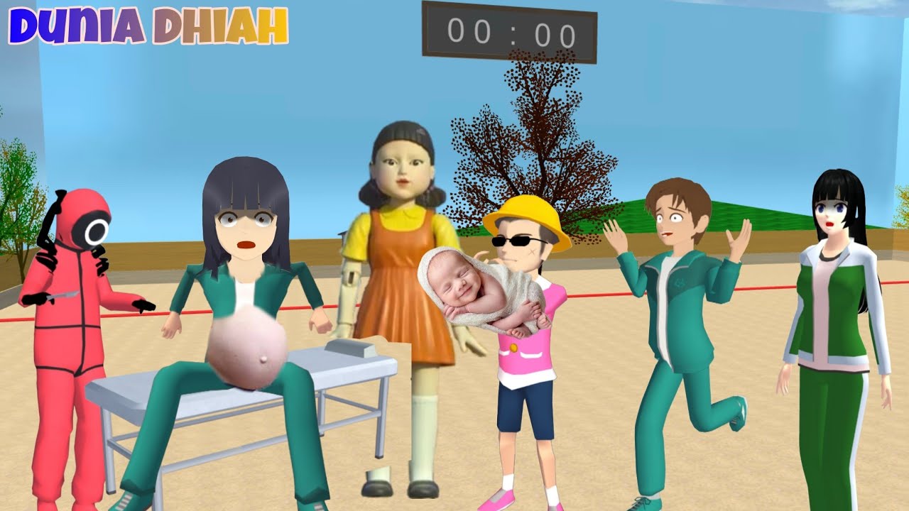 Mio Hamil Mel4Hirkan Di Permainan Squid Game Yuta Panik Boneka Membantu ...