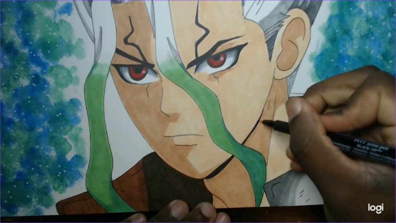Drawing Senku Ishigami - YouTube