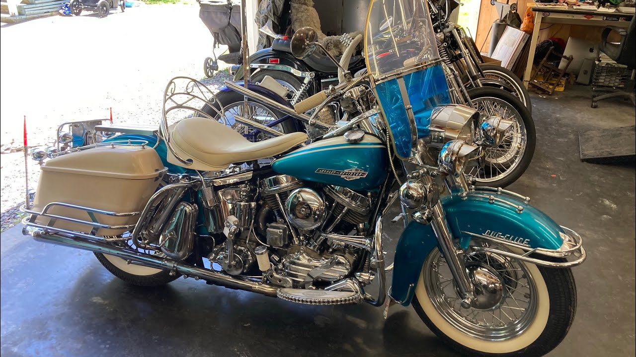 1963 FLH Panhead, ONE owner original paint 14,000 original miles. Hifi ...