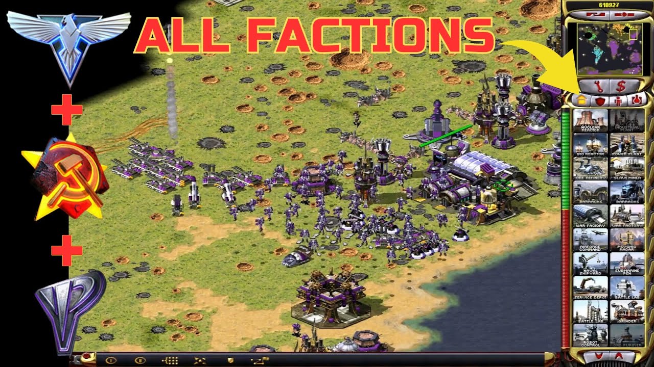 Red Alert 2 Yuri's Revenge | Commanding All Factions (World Map 7 vs 1 ...