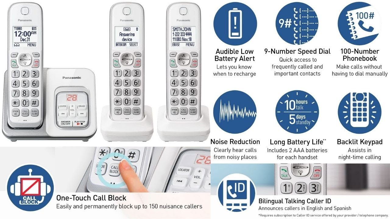 Panasonic Expandable Cordless Phone System with Answering Machine ...