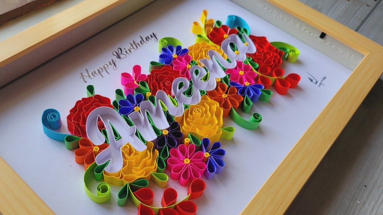 How to make a Quilling name | Quilling art |Quilling name board|Paper ...