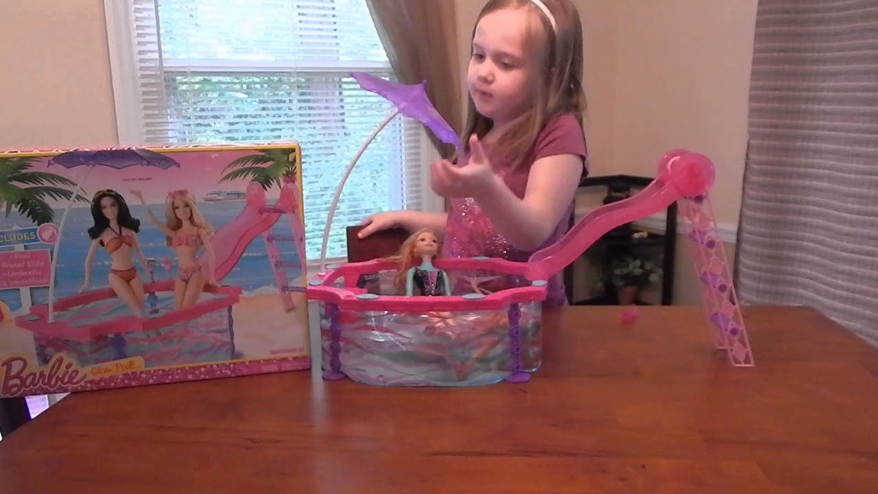 Barbie Glam Pool Review! Toy Talk with Bunny! - YouTube