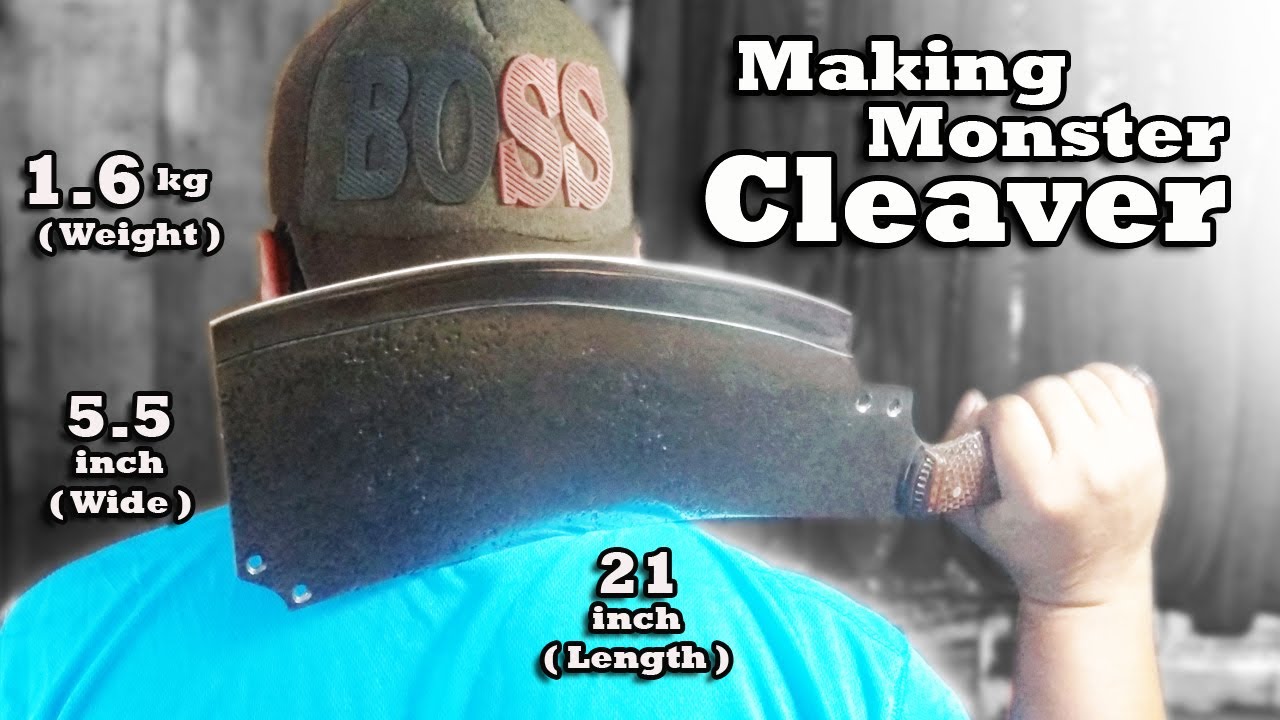 ♻️ Making Monster Meat Cleaver - The BoneCrusher | Cara Buat Pisau ...