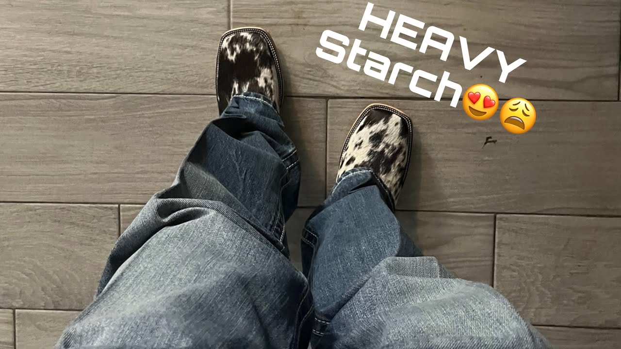 EASIESTTT WAY to starch your jeans (HEAVY STARCH😍🚀) - YouTube