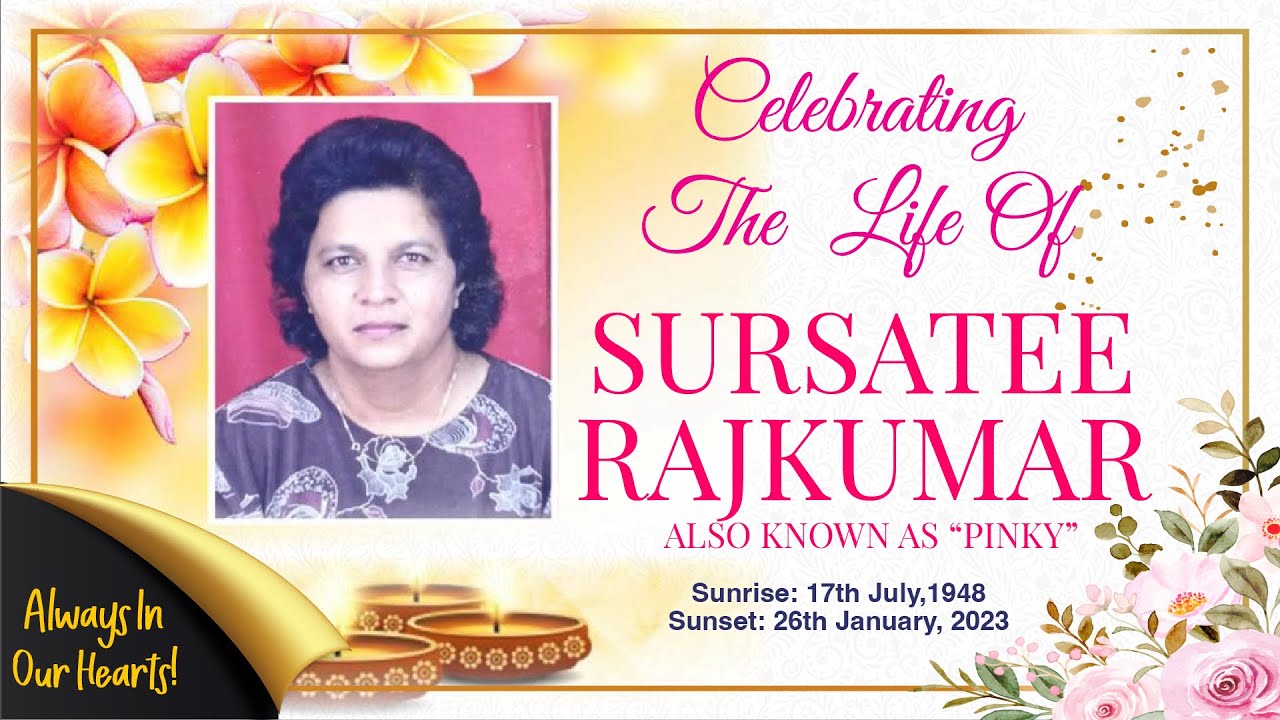 The Funeral Service of Sursatee Rajkumar Also Known as “Pinky” - YouTube
