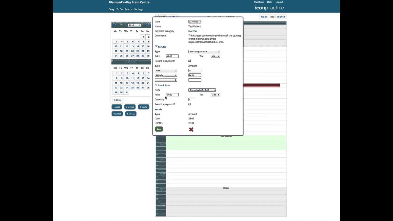 New iconpractice clinic software diary functions - YouTube