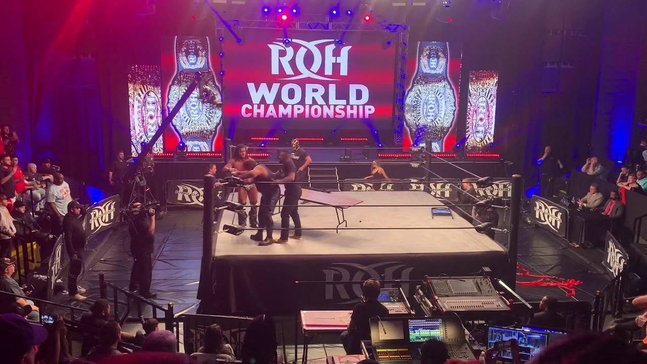 (ROH) PCO gets powerbombed through table by Los Ingobernables - YouTube