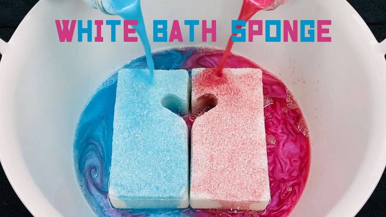 ASMR Sponge Squeeze 165.White Bath Sponge - YouTube