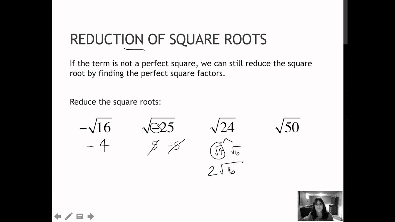88 Definition And Reduction Of Square Roots 6 1 YouTube