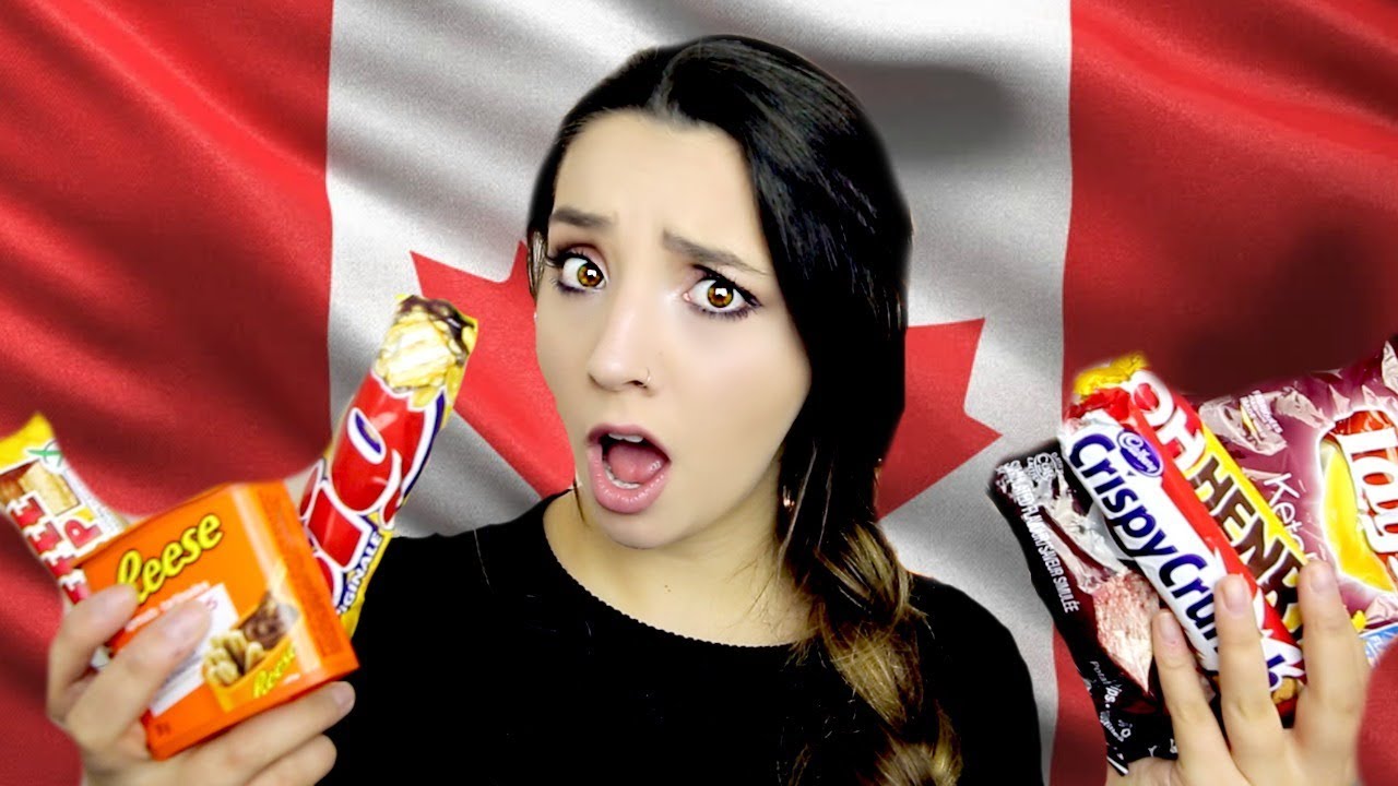 BRITISH GIRL TRIES CANADIAN CANDY! | ThoseRosieDays - YouTube