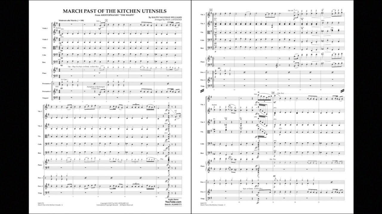March Past of the Kitchen Utensils by Ralph Vaughan Williams/arr. Paul ...