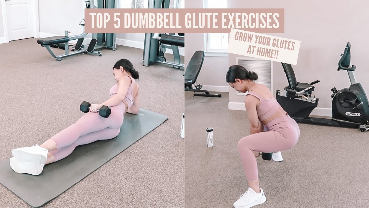 My Top 5 Dumbbell Glute Exercises | grow your glutes at home! - YouTube