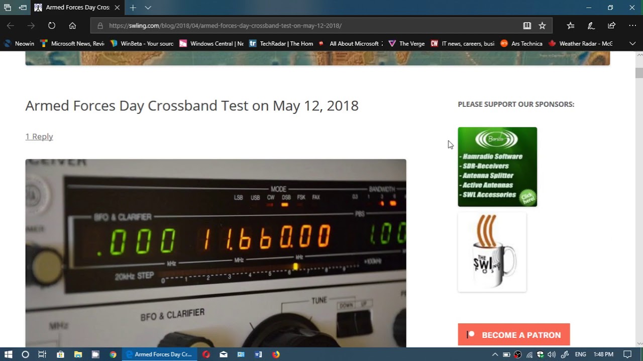 MARS Army crossband test May 12th 2018 Hamradio and Shortwave - YouTube