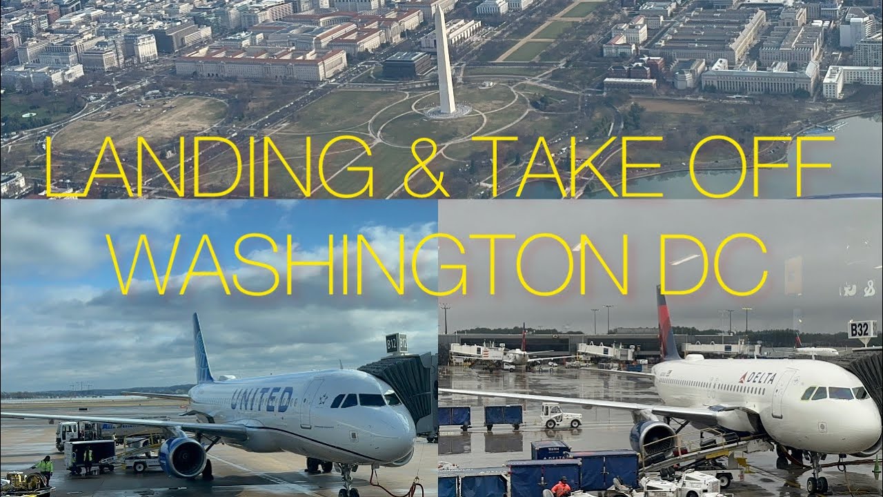 AMAZING AERIAL VIEW OF WASHINGTON DC LANDING AND TAKE OFF - YouTube