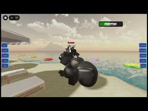 Digesting a large meal on the beach (Roblox Vore, reupload) 